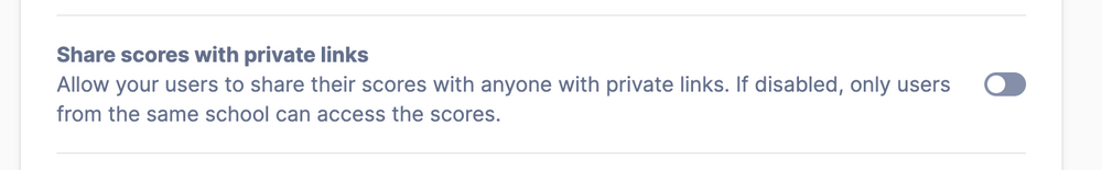 School-wide privacy option: Restrict visibility of Private sharing links