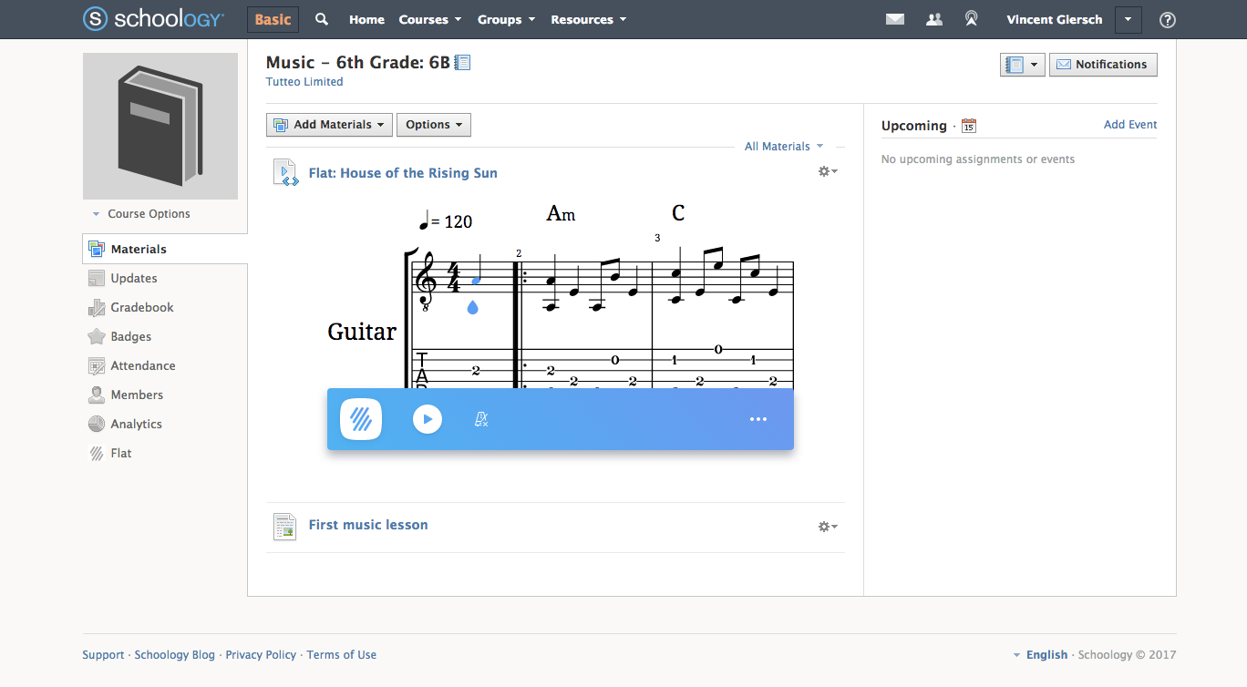 Flat + Schoology: Music notation, compositions and collaborations